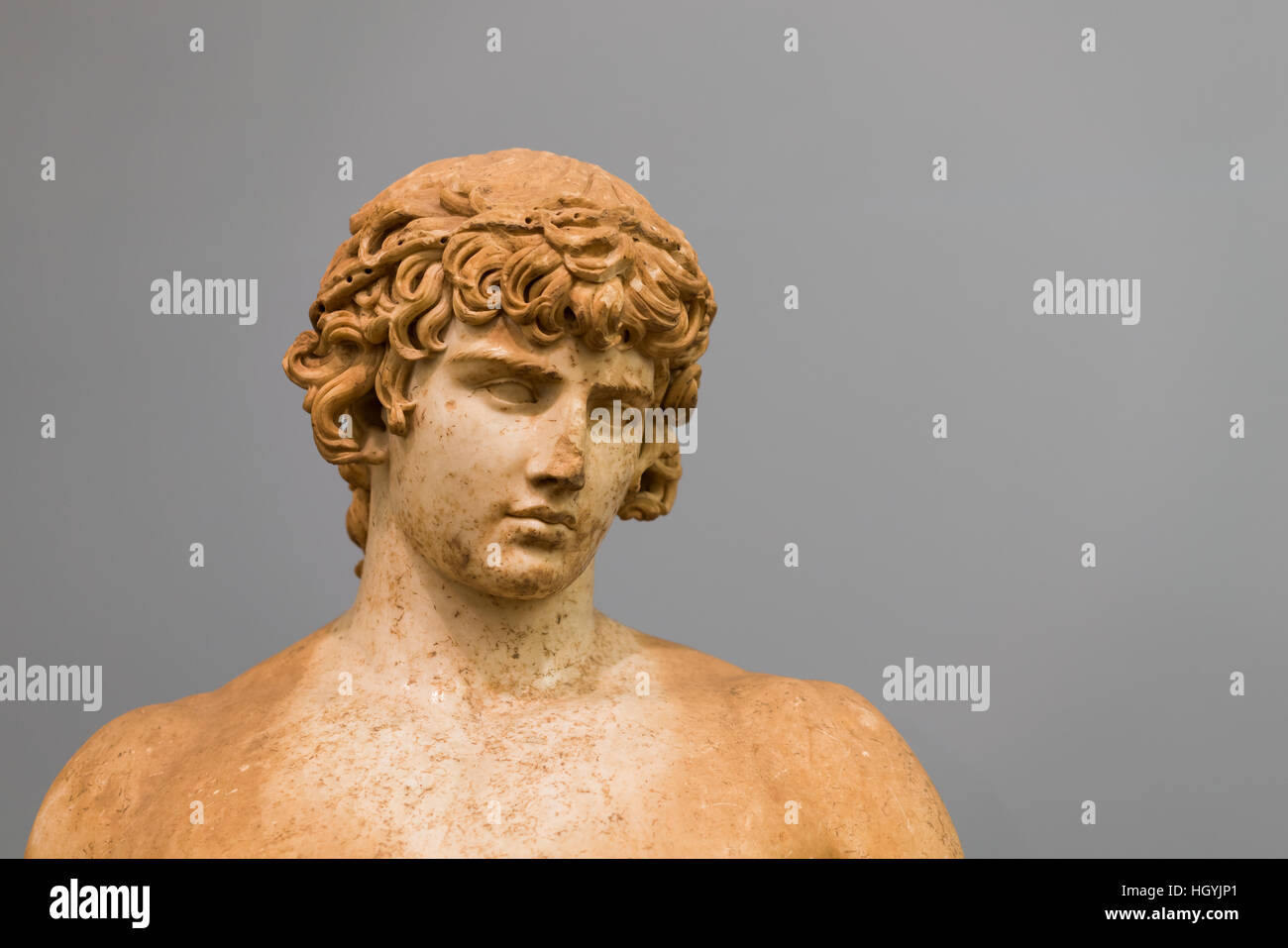 Close up of Antinoos statue in Delphi museum Stock Photo - Alamy