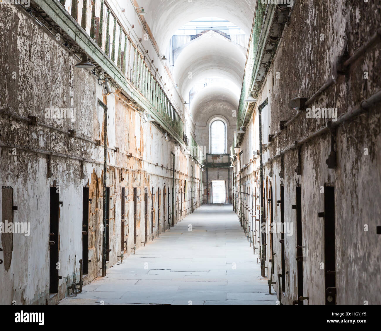 Old prison interior with brick walls Stock Photo - Alamy