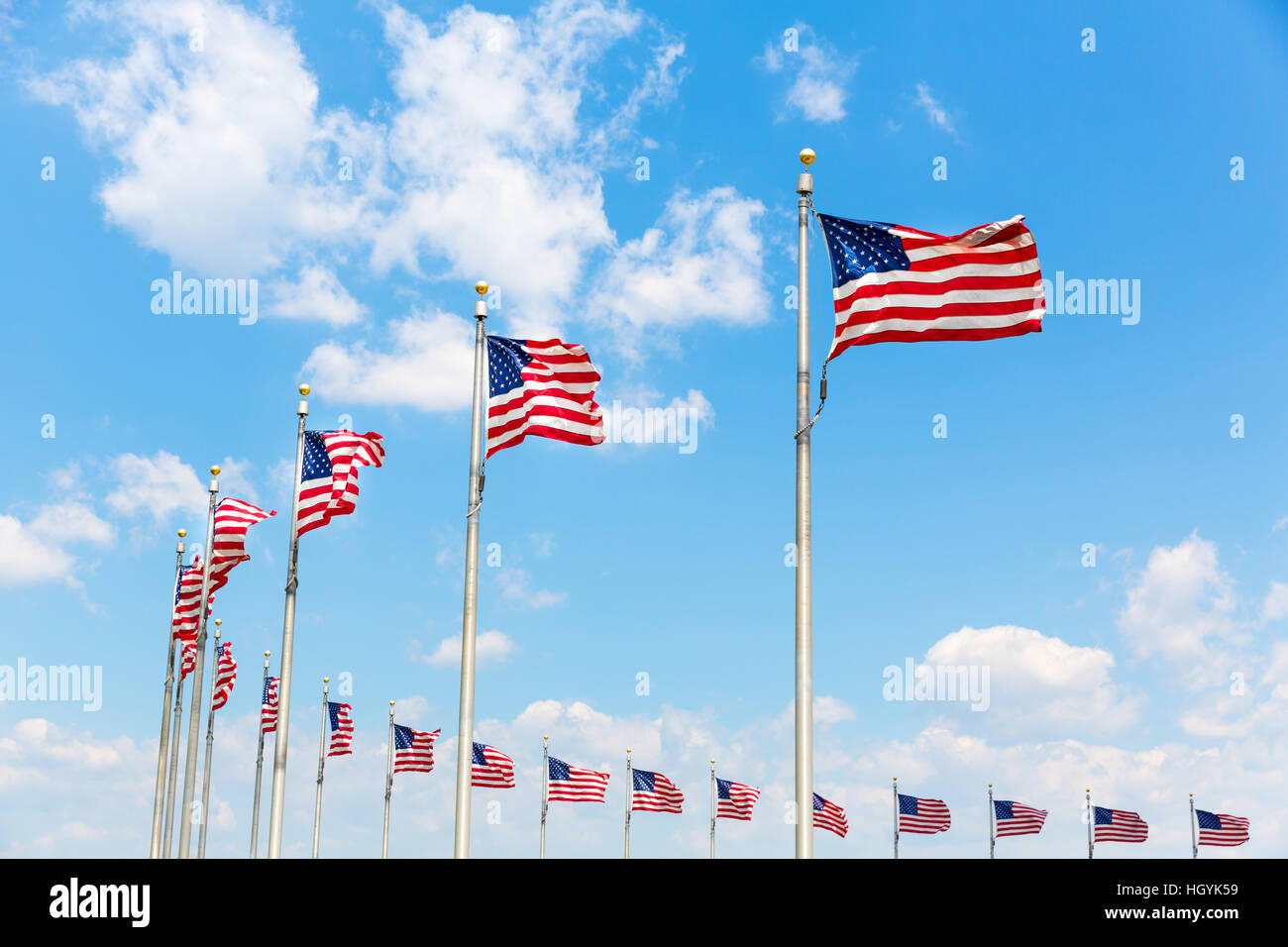 Row american stars stripes flags hi-res stock photography and images ...