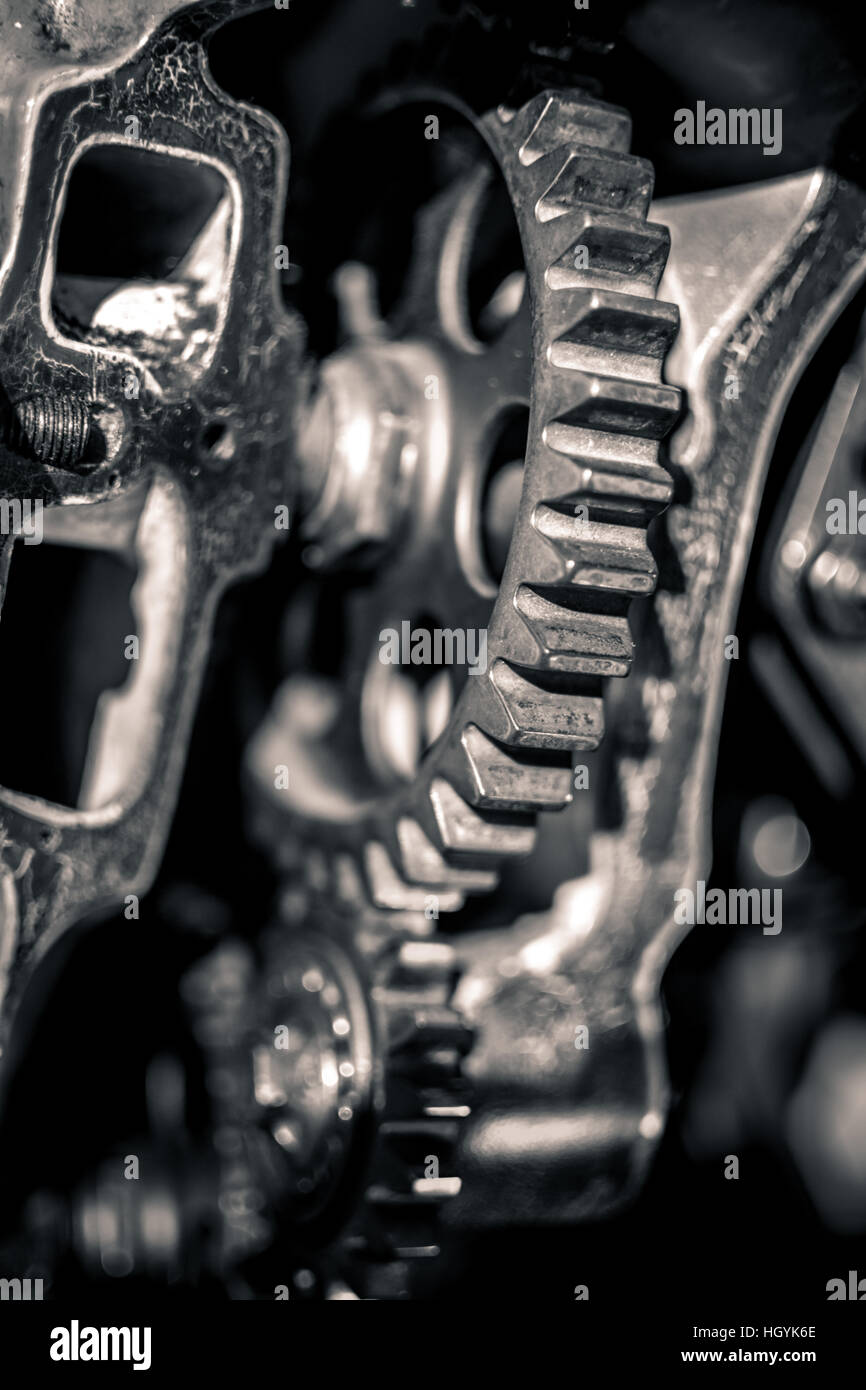 Pistons and gears of an old aero engine Stock Photo - Alamy