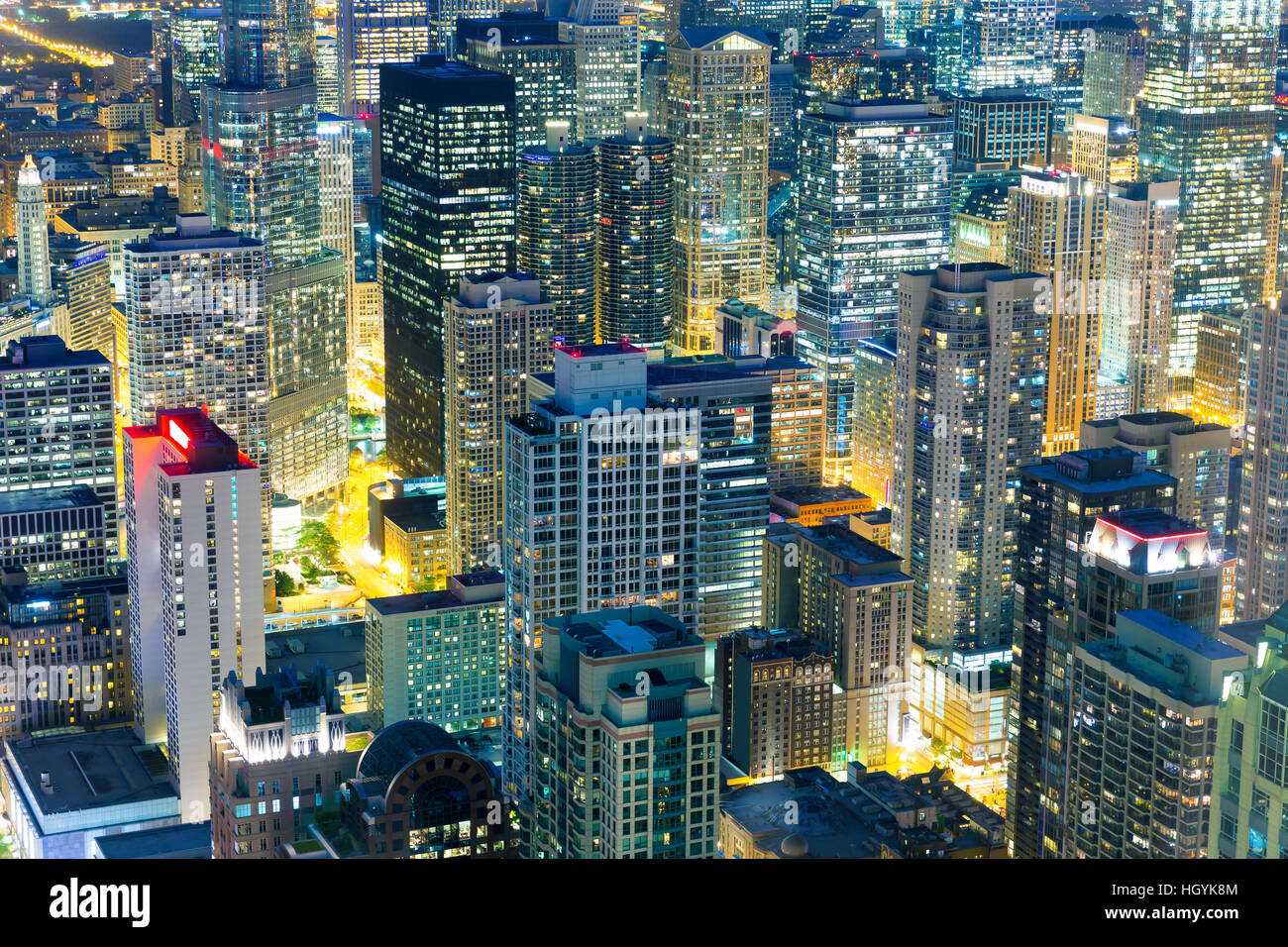 Skyscraper buildings, night view Stock Photo - Alamy