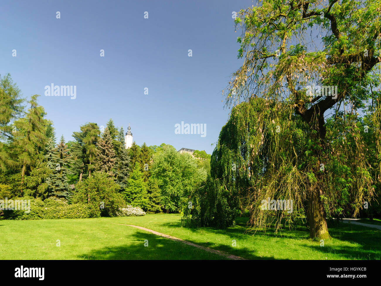 Greiz: Upper castle above the Greizer Park, Vogtland, Thüringen ...