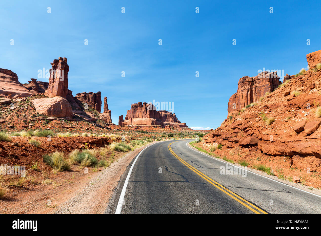 Road through Arches National Park Stock Photo - Alamy