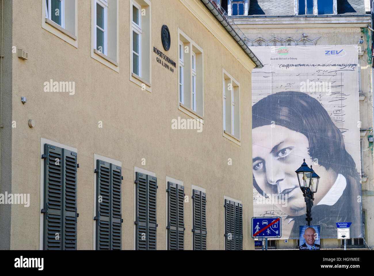 Robert schumanns house and poster with r hi-res stock photography and ...