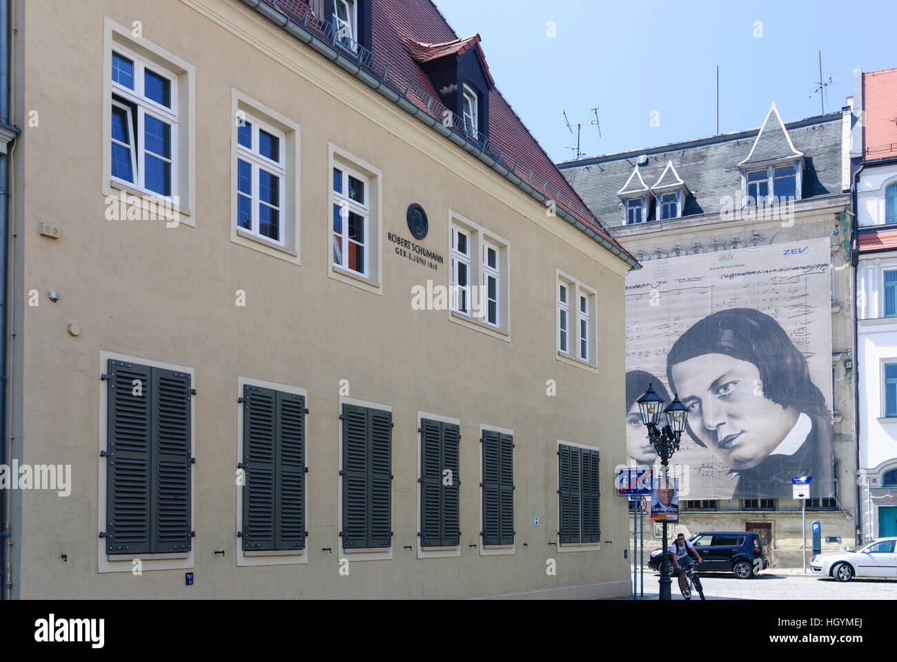 Robert schumanns house and poster with r hi-res stock photography and ...