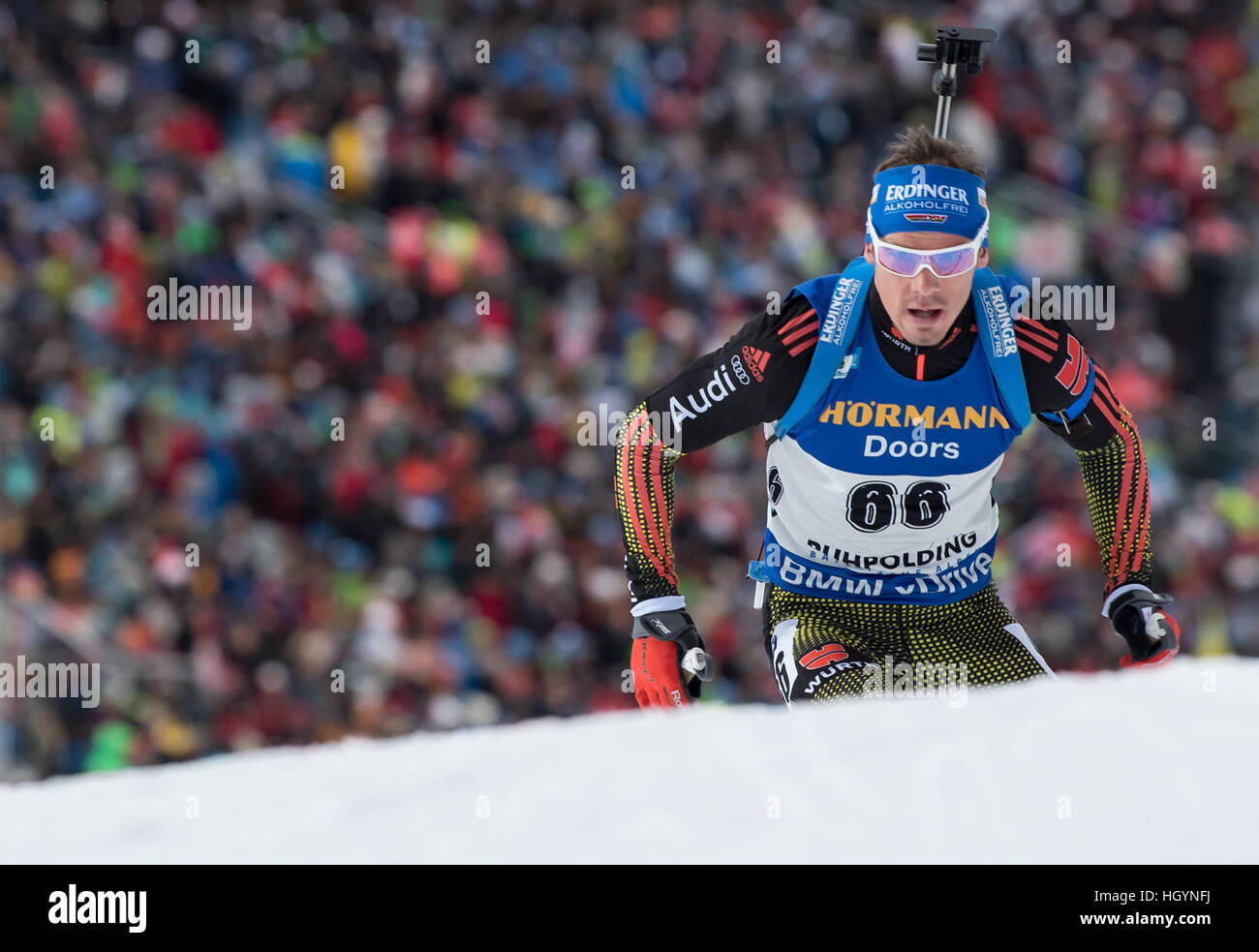 Ruhpolding, Germany. 13th Jan, 2017. German biathlete Simon Schempp in ...
