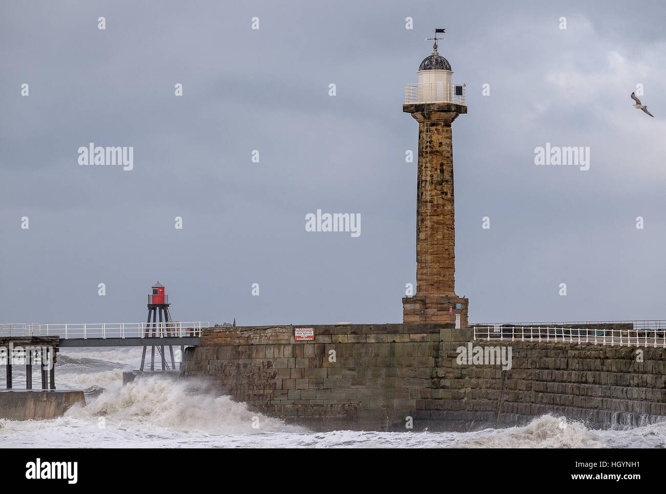 UK Weather. Whitby, North Yorkshire, UK. 13th January 2017. Rough seas ...