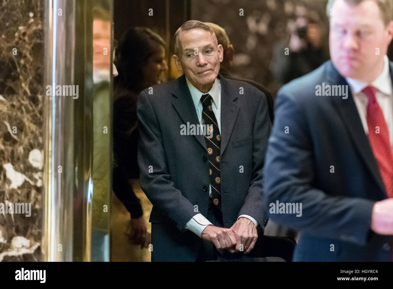 New York, USA. 13th Jan, 2017. Physicist William Happer arrives for a ...
