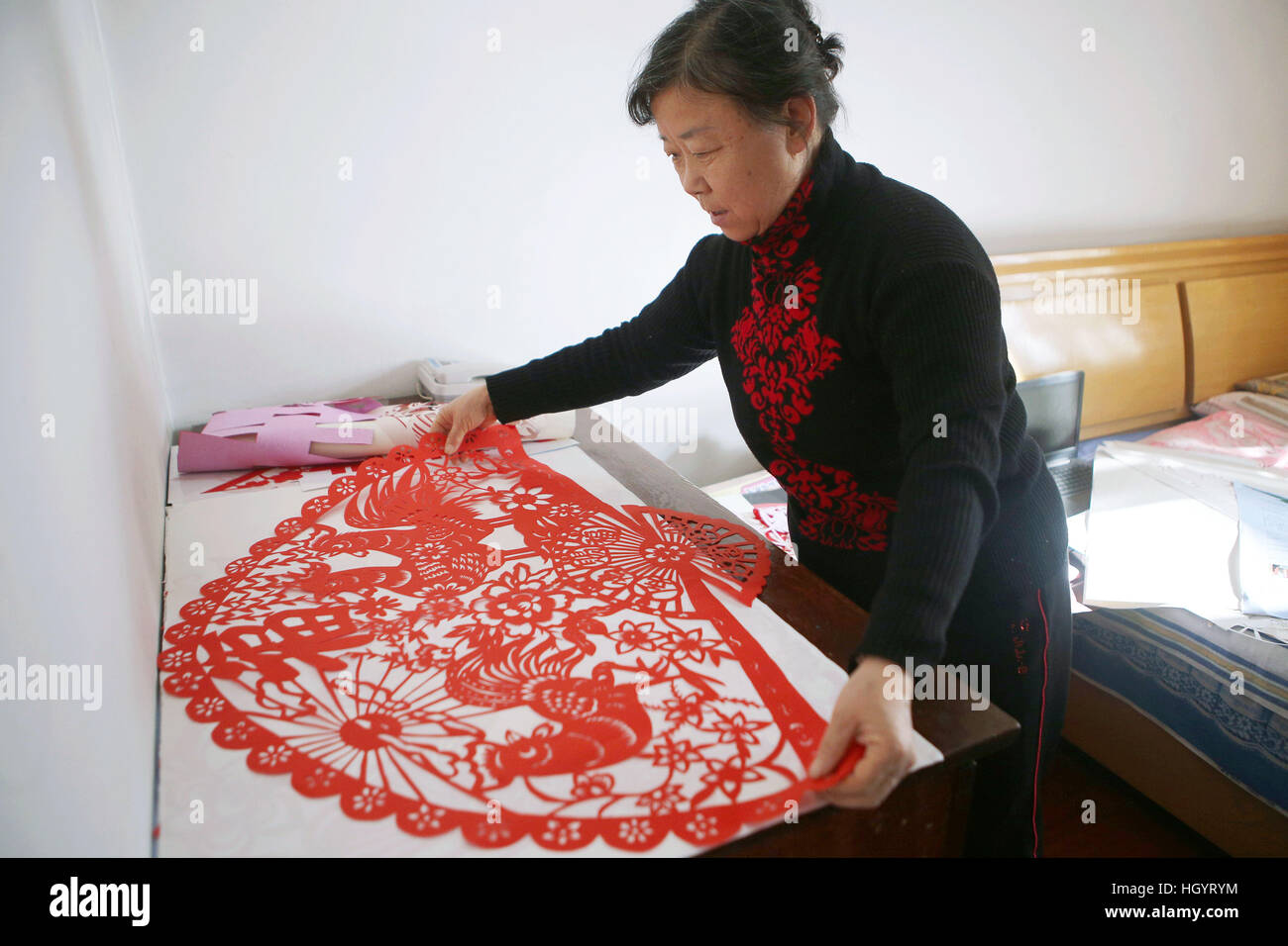 Binzhou, China. 13th Jan, 2017. **EDITORIAL USE ONLY. CHINA OUT** A 65 ...