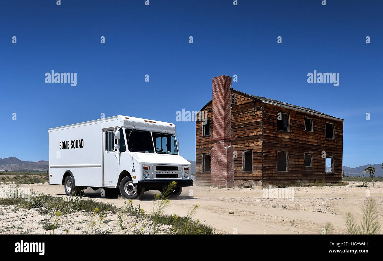 Mercury, Nevada, USA. 20th Apr, 2016. A vehicle drives by one of the ...