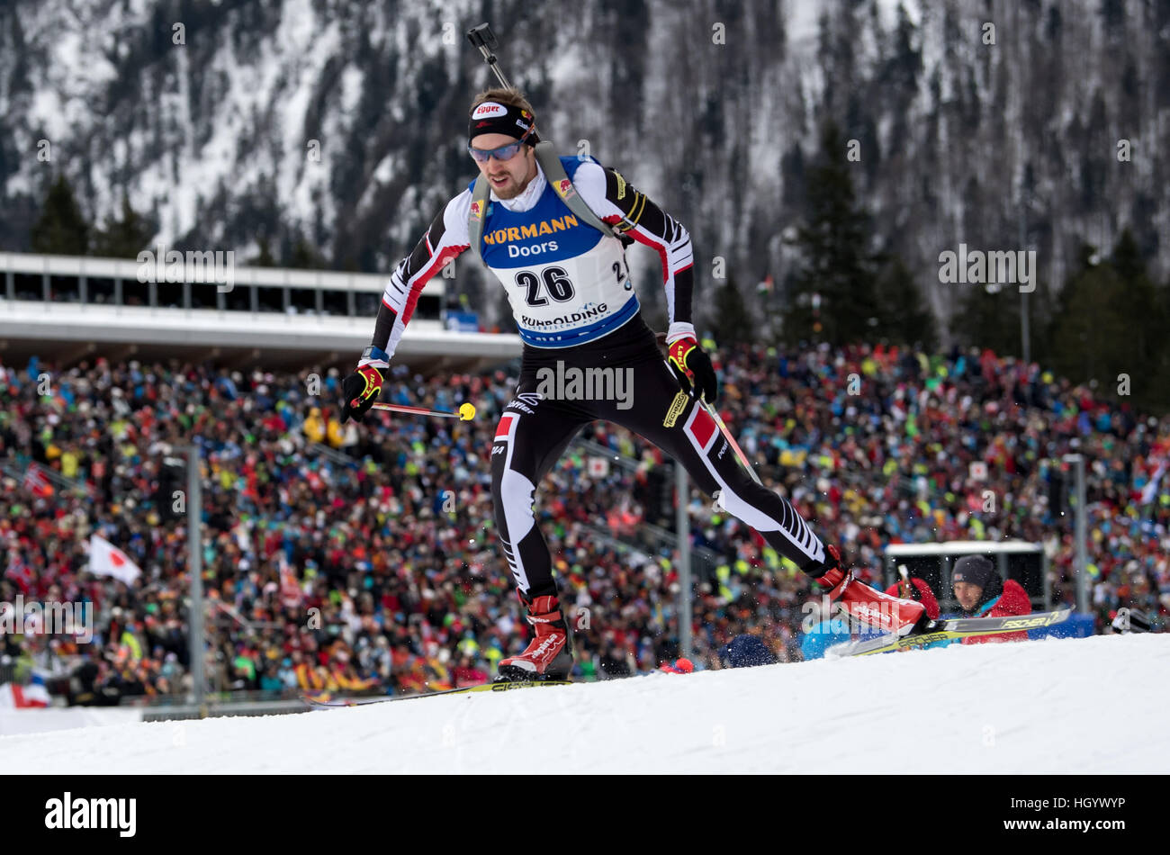 Ruhpolding, Germany. 13th Jan, 2017. The biathlon athlete Dominik ...