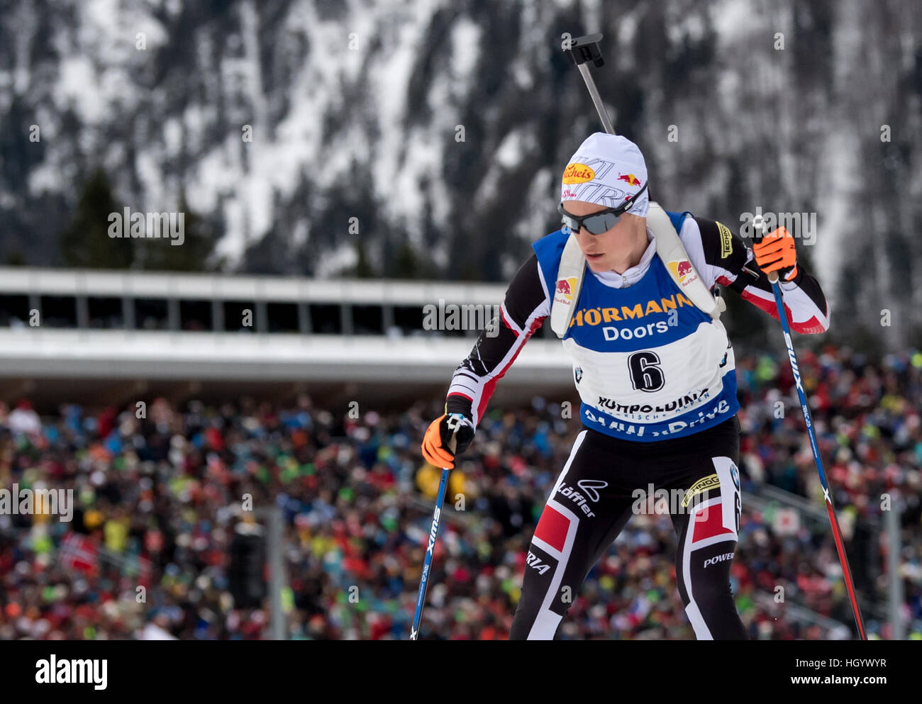 Ruhpolding, Germany. 13th Jan, 2017. The biathlon athlete Felix Leitner ...