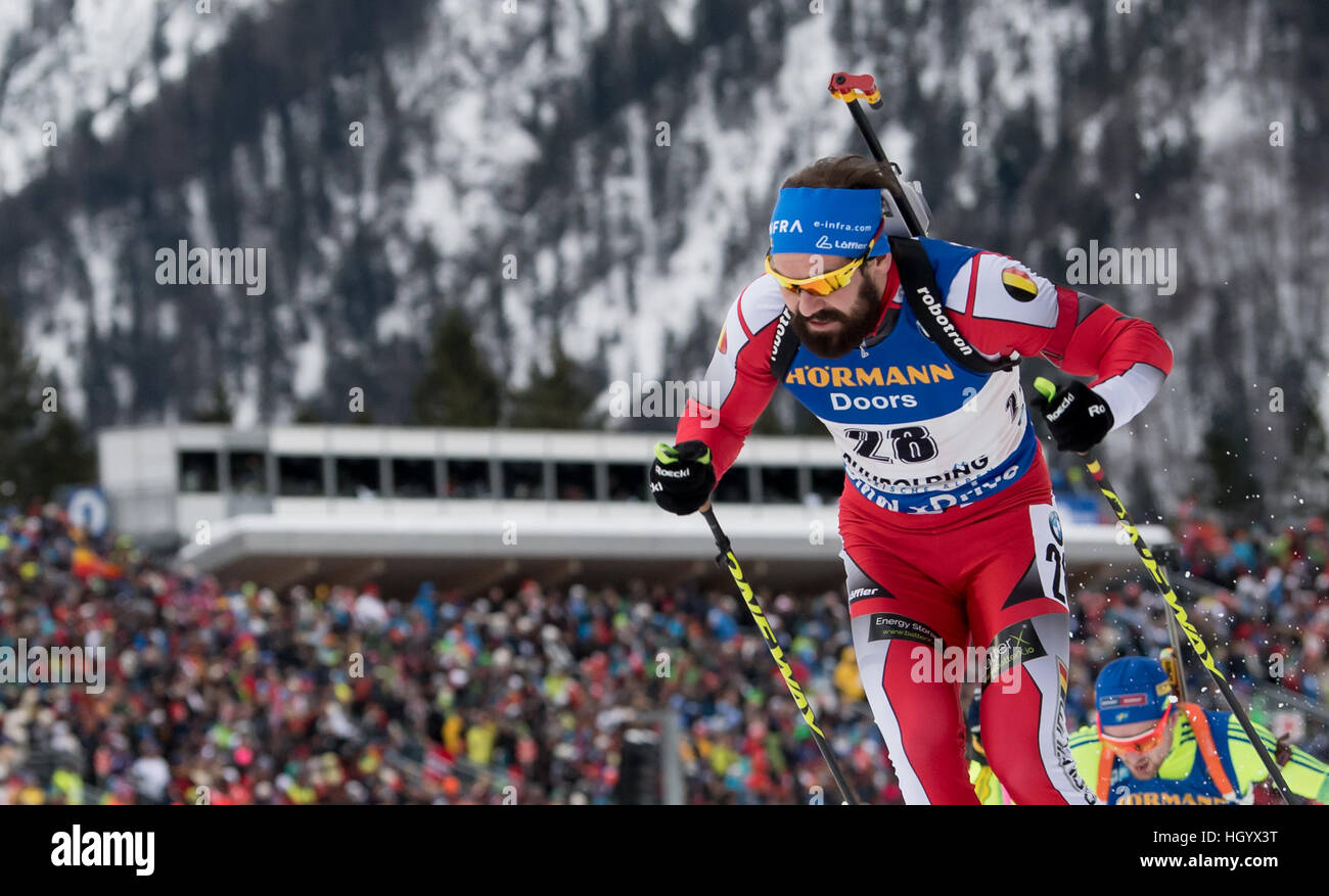 Ruhpolding, Germany. 13th Jan, 2017. The biathlon athlete Michael ...
