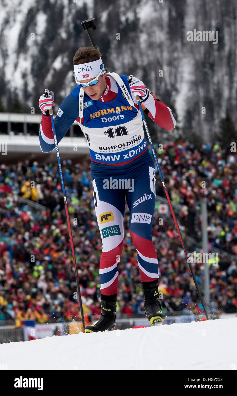 Ruhpolding, Germany. 13th Jan, 2017. The biathlon athlete Lars Helge ...
