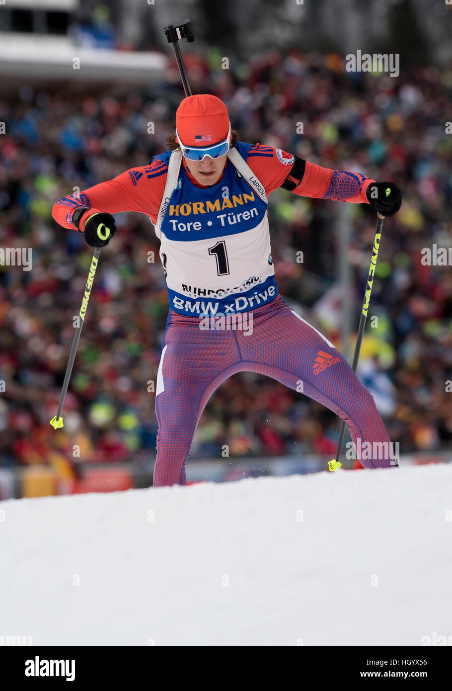 Ruhpolding, Germany. 13th Jan, 2017. The biathlon athlete Russell ...