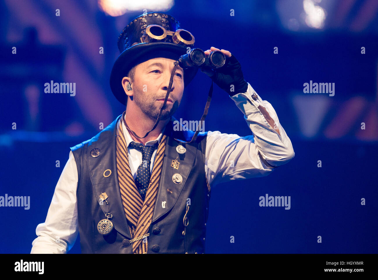 Rust, Germany. 13th Jan, 2017. The Swiss musician DJ BoBo stands on ...