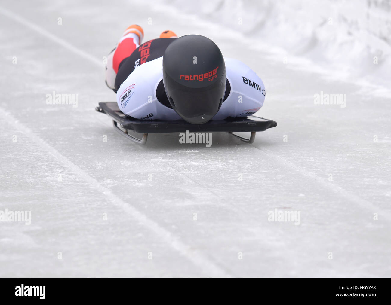 Winterberg, Germany. 14th Jan, 2017. Austrian skeleton racer Matthias ...