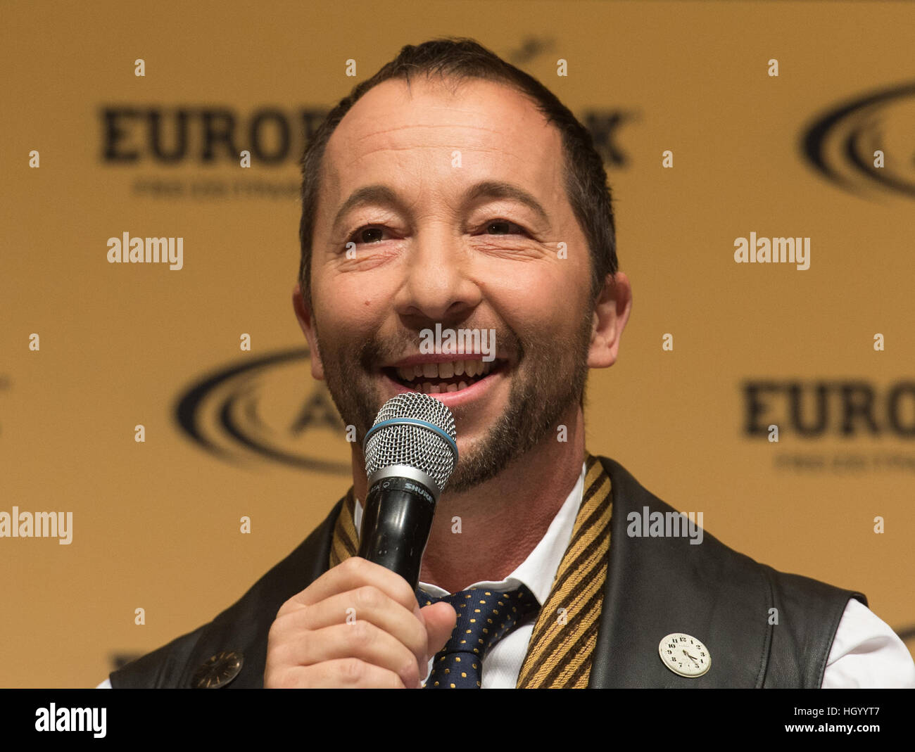 The Swiss musician DJ BoBo stands on stage during a press conference ...