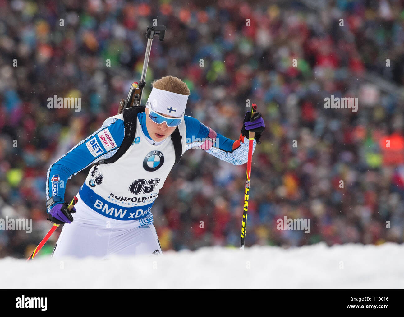 Ruhpolding, Germany. 14th Jan, 2017. Finnish biathlete Laura Toivanen ...