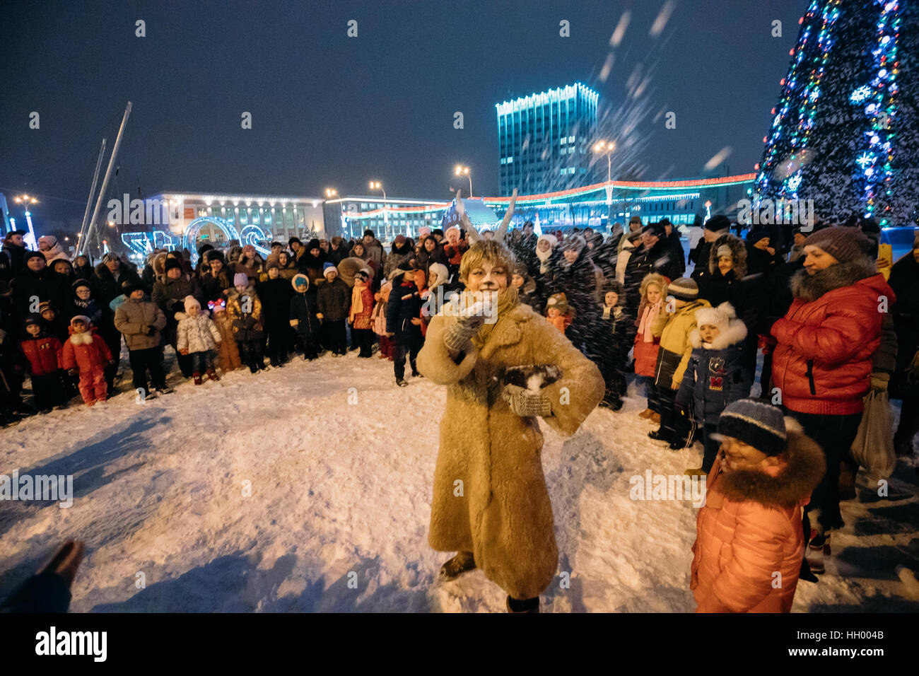 Gomel, Belarus. 13th Jan, 2017. Actors dressed as fairy tale characters ...