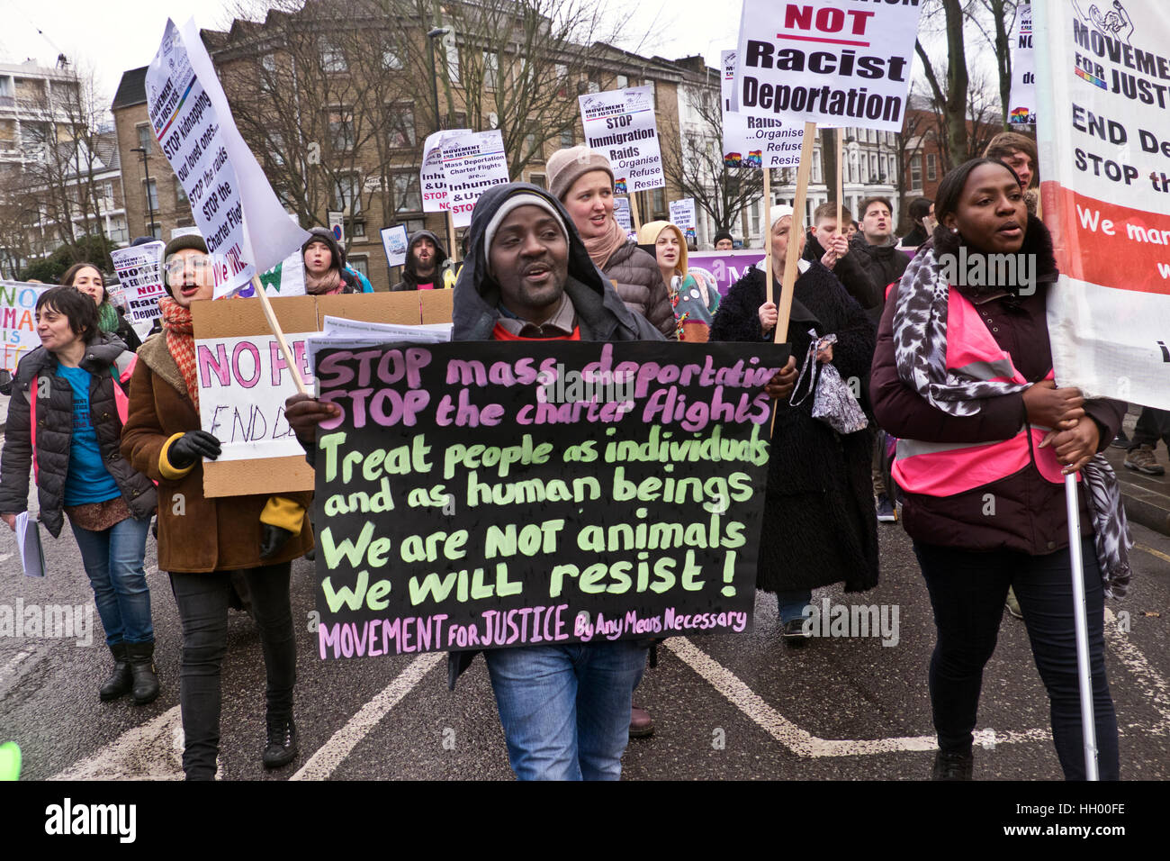 March against mass deportation organised by Movement for Justice ...