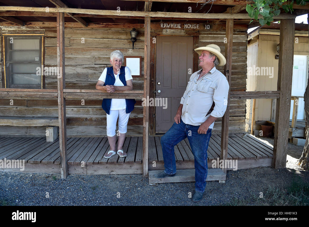 Middlegate, Nevada, USA. 13th July, 2016. Fredda, left, and Russ ...