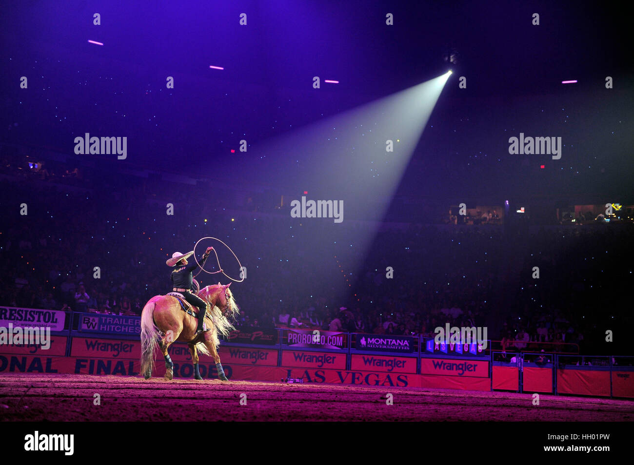 Las Vegas, Nevada, USA. 8th Dec, 2014. Trick rope rider Tomas Garcilazo ...