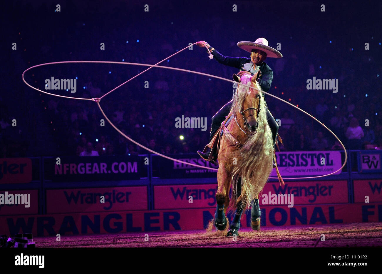 Las Vegas, Nevada, USA. 8th Dec, 2014. Trick rope rider Tomas Garcilazo ...