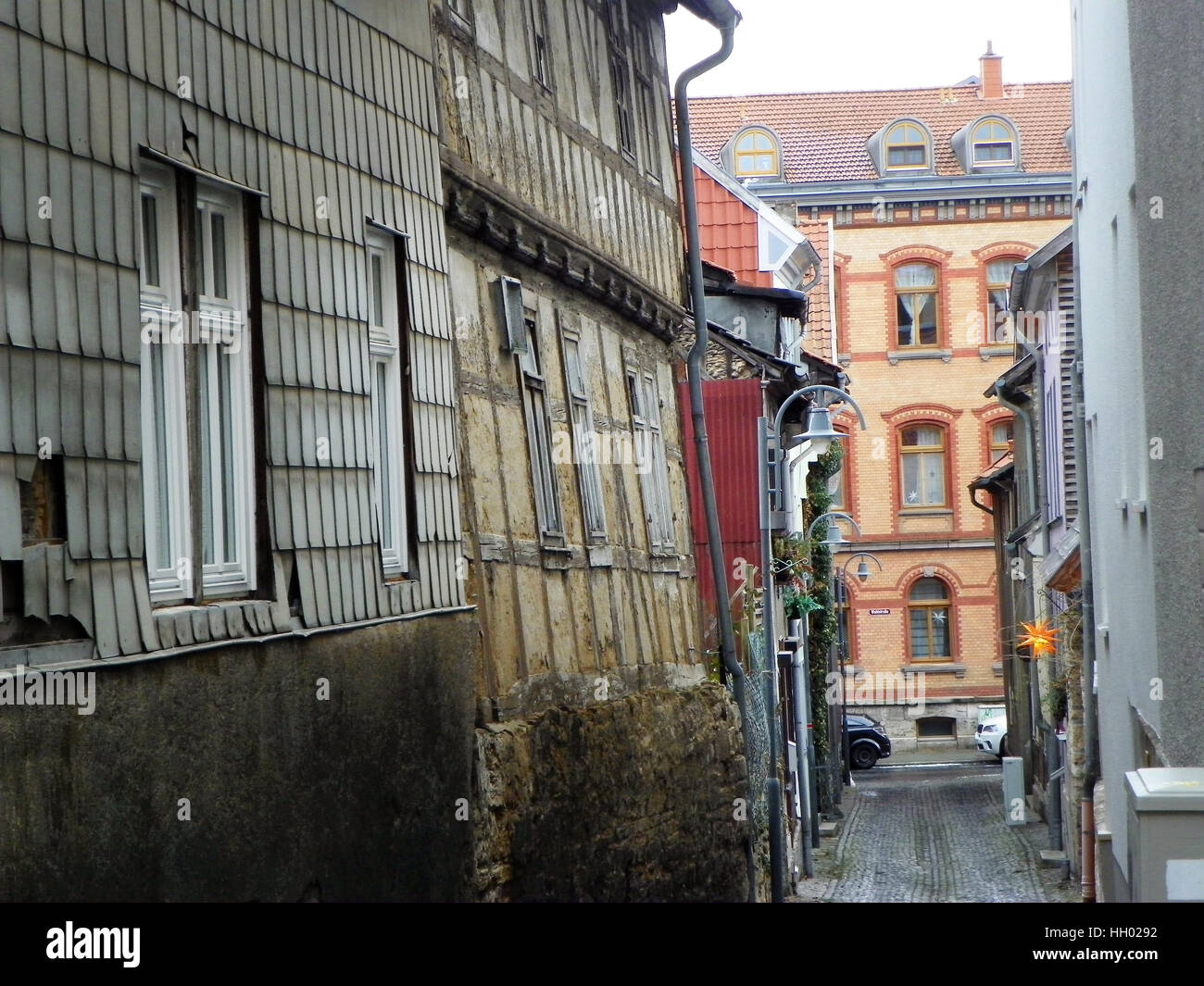 The old town of Muehlhausen in the state of Thuringia in Germany, 13 ...