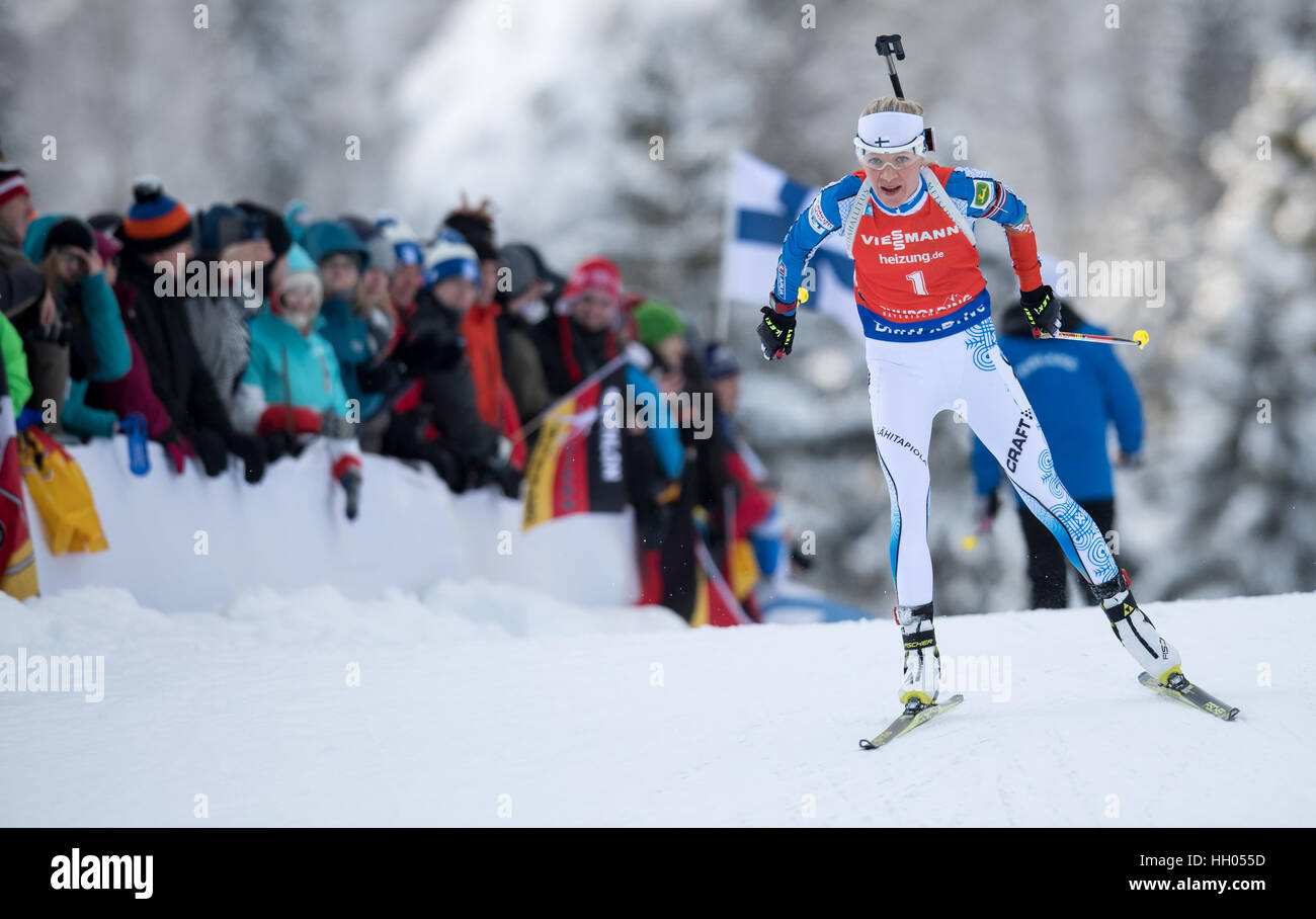 Ruhpolding, Germany. 15th Jan, 2017. Biathlete Kaisa Makarainen from ...