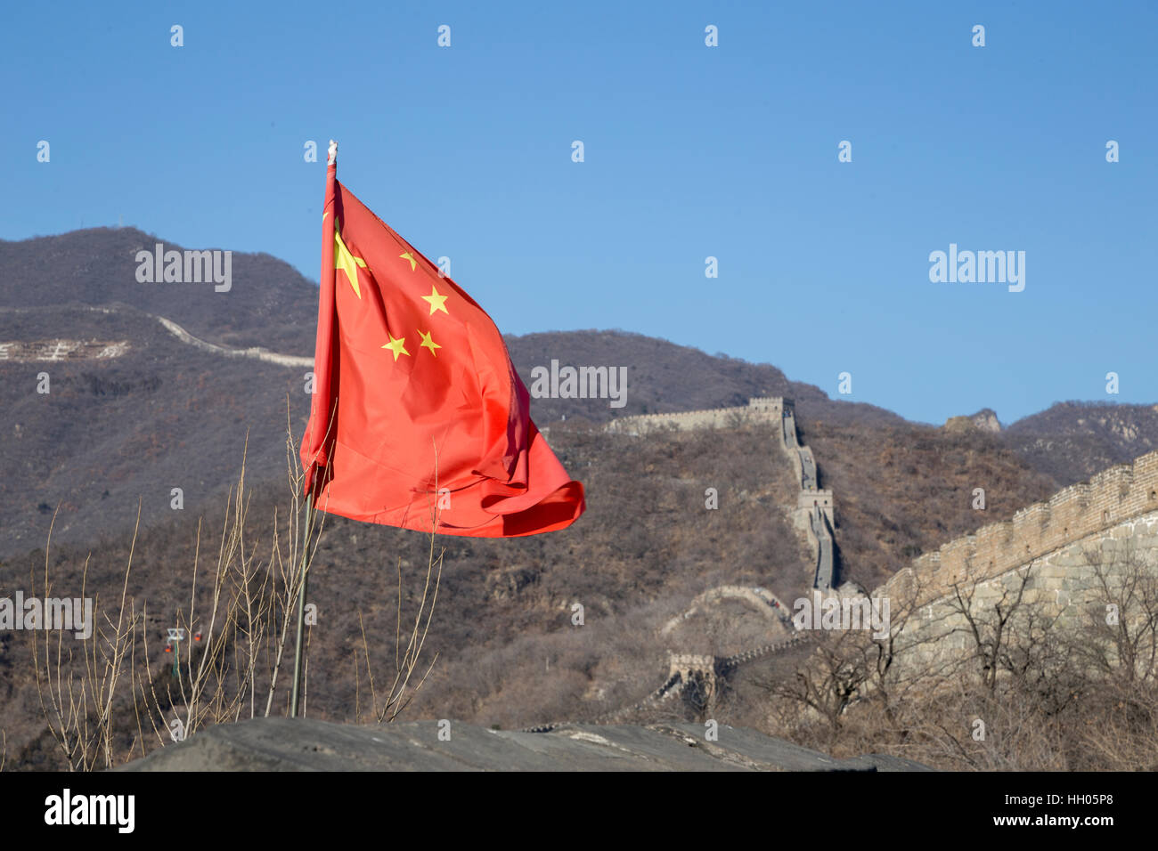 Flag great wall china hi-res stock photography and images - Alamy