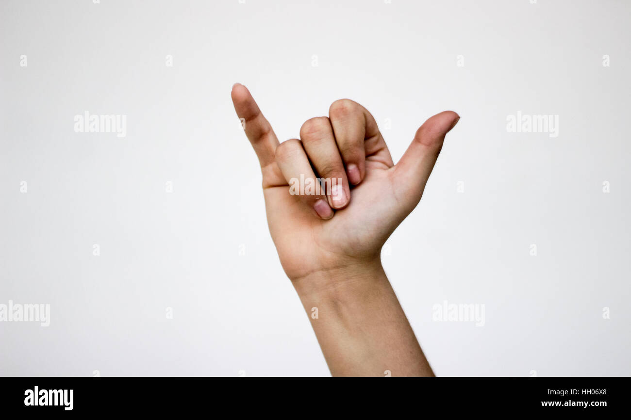 Photograph of a human hand making a symbol Stock Photo - Alamy
