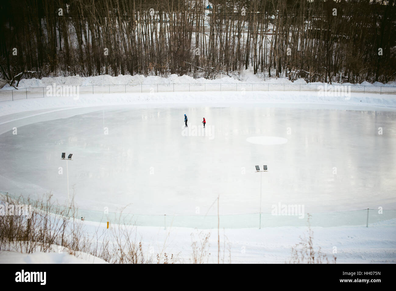 winter ice skating rink outdoors in the park Stock Photo - Alamy