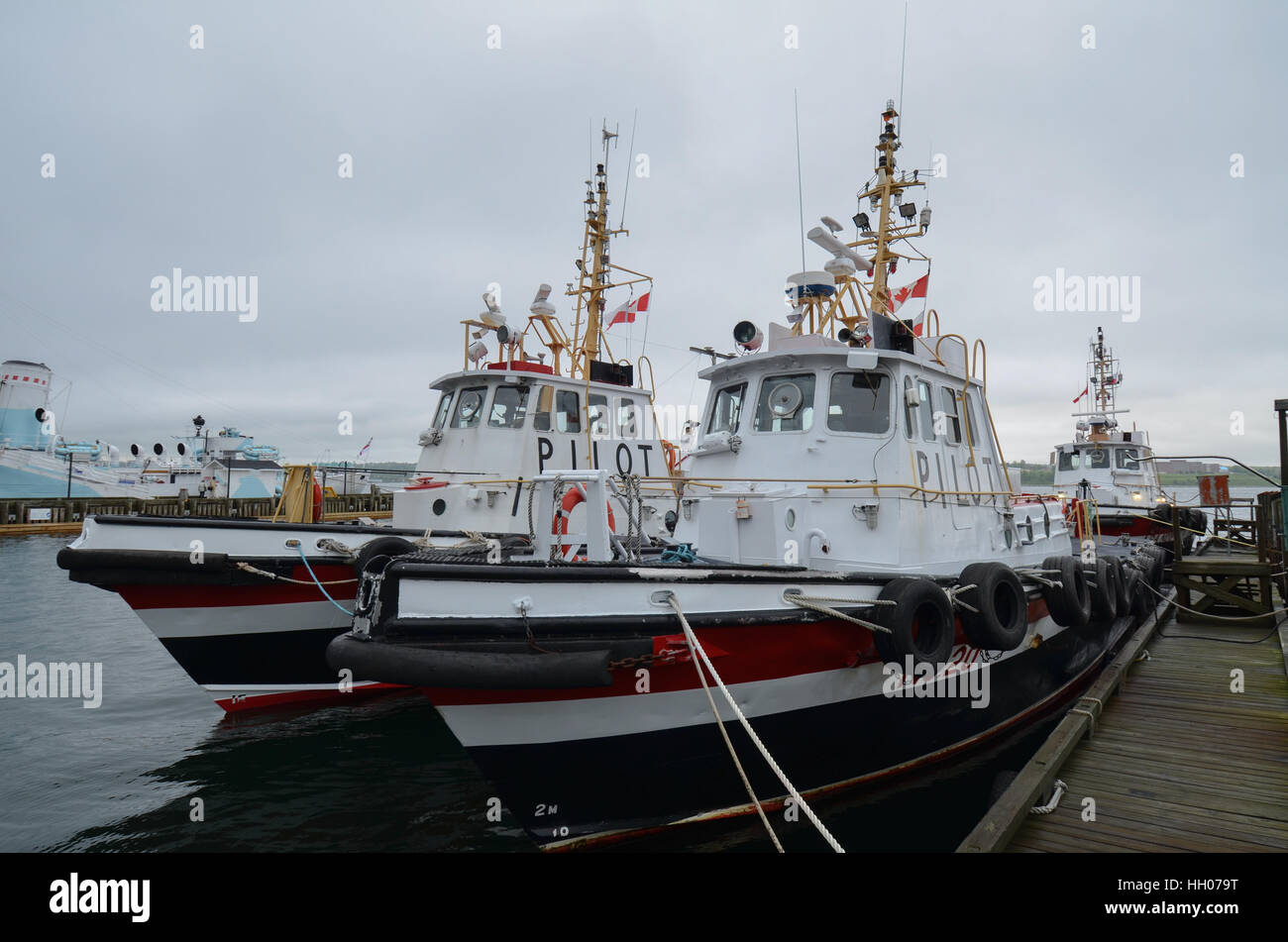 Pilot ships moored and waiting to be pressed into service Stock Photo ...