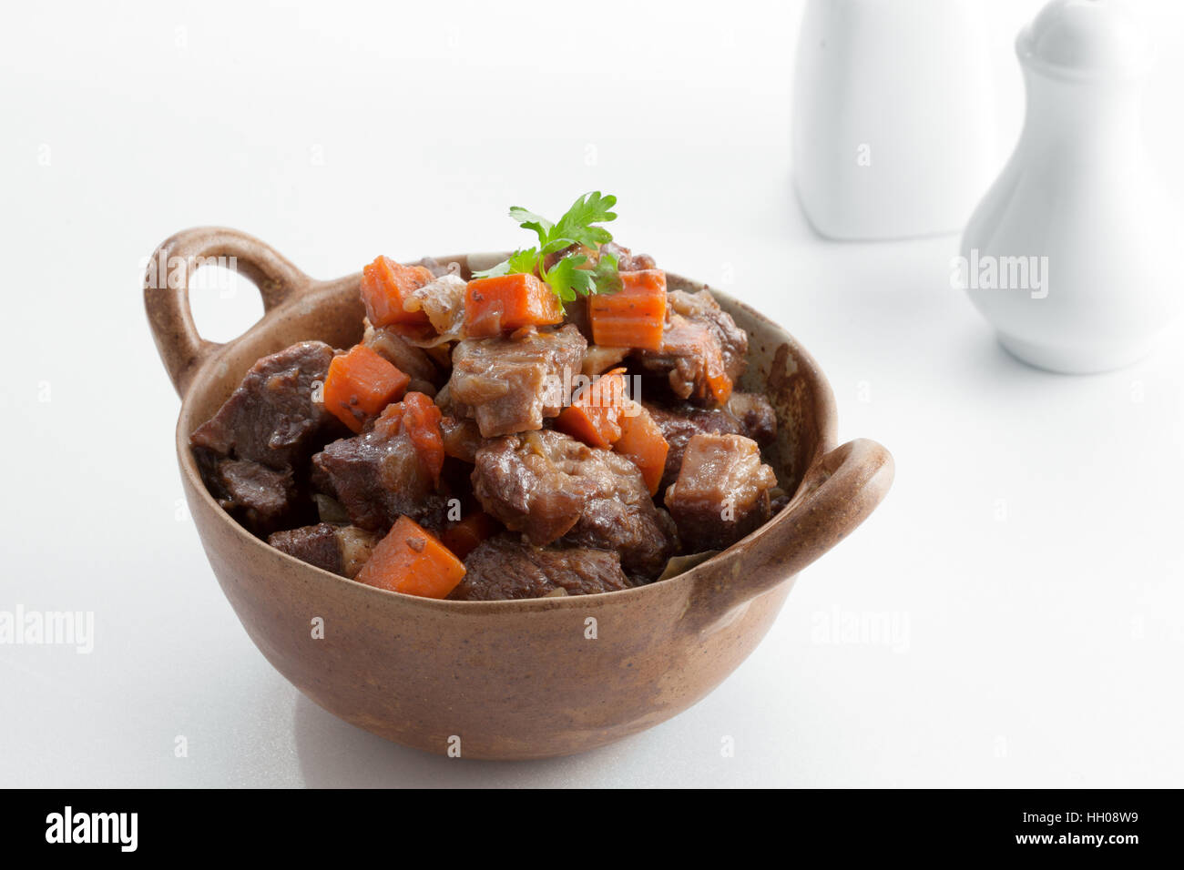 close up view of nice yummy meal on white back Stock Photo - Alamy