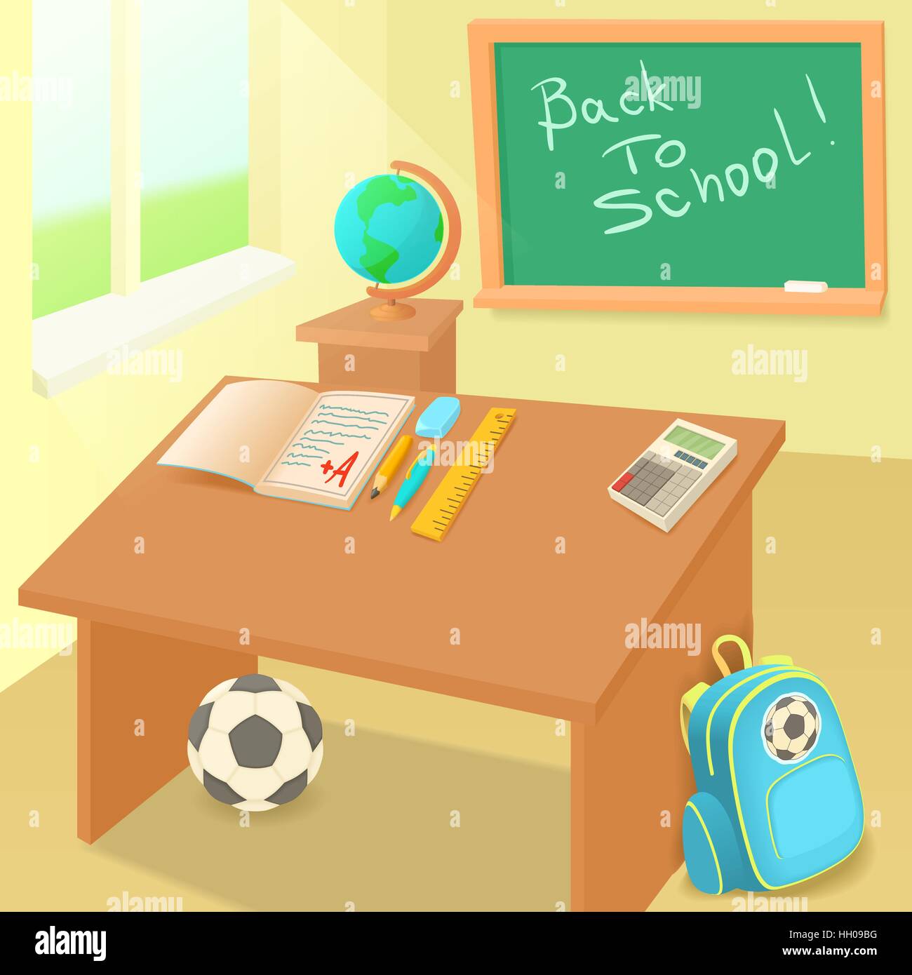 School classroom in cartoon style for any design Stock Vector Image ...