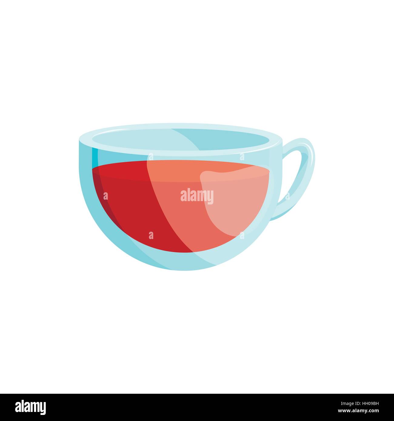 Cup of tea icon in cartoon style isolated on white background Stock ...