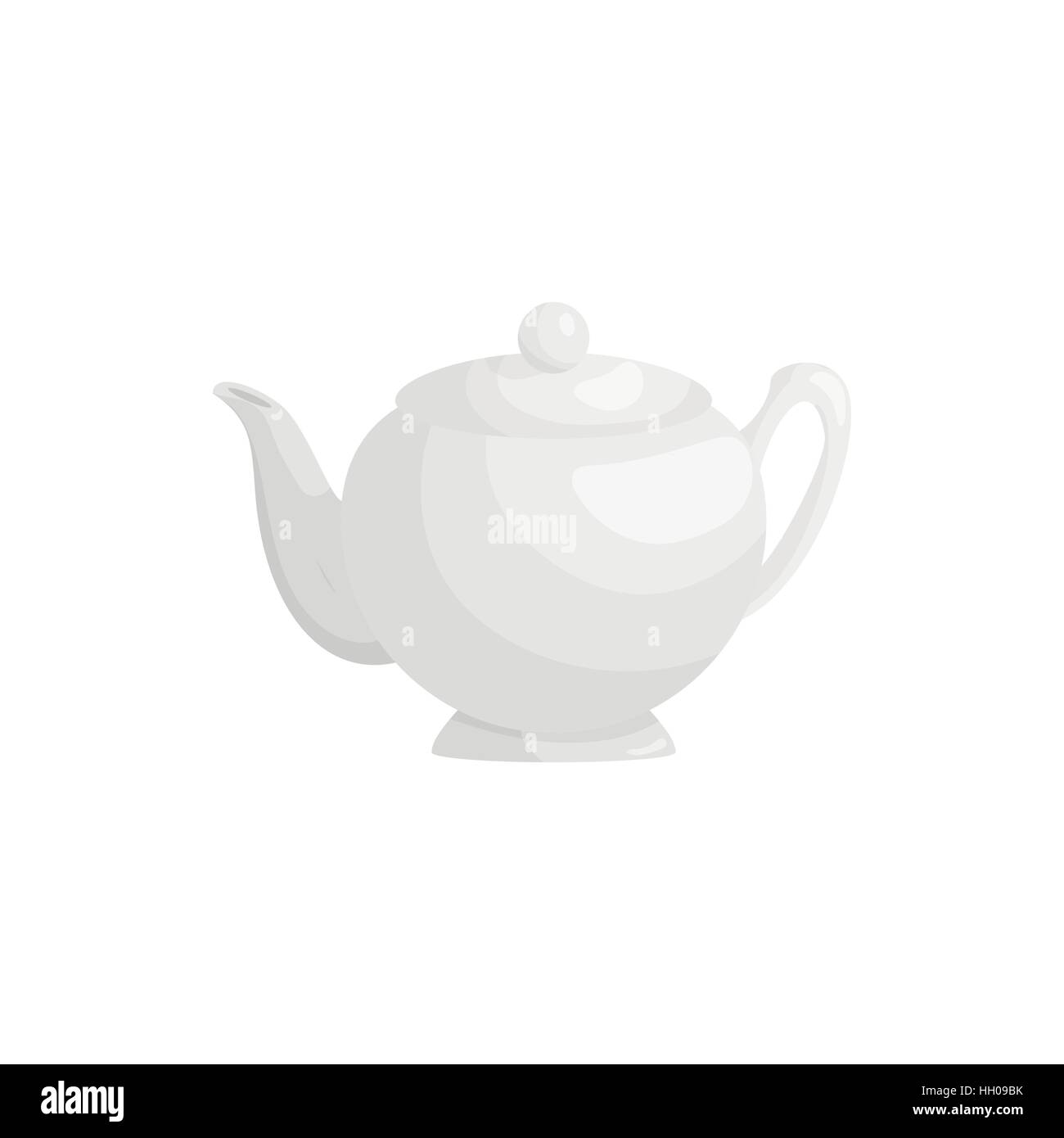 White teapot icon in cartoon style isolated on white background Stock ...