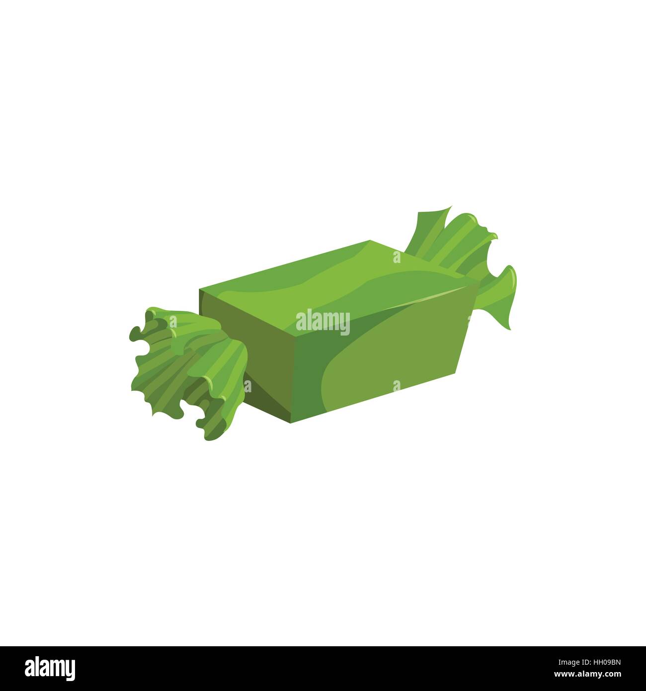 Green Candy icon in cartoon style isolated on white background Stock ...