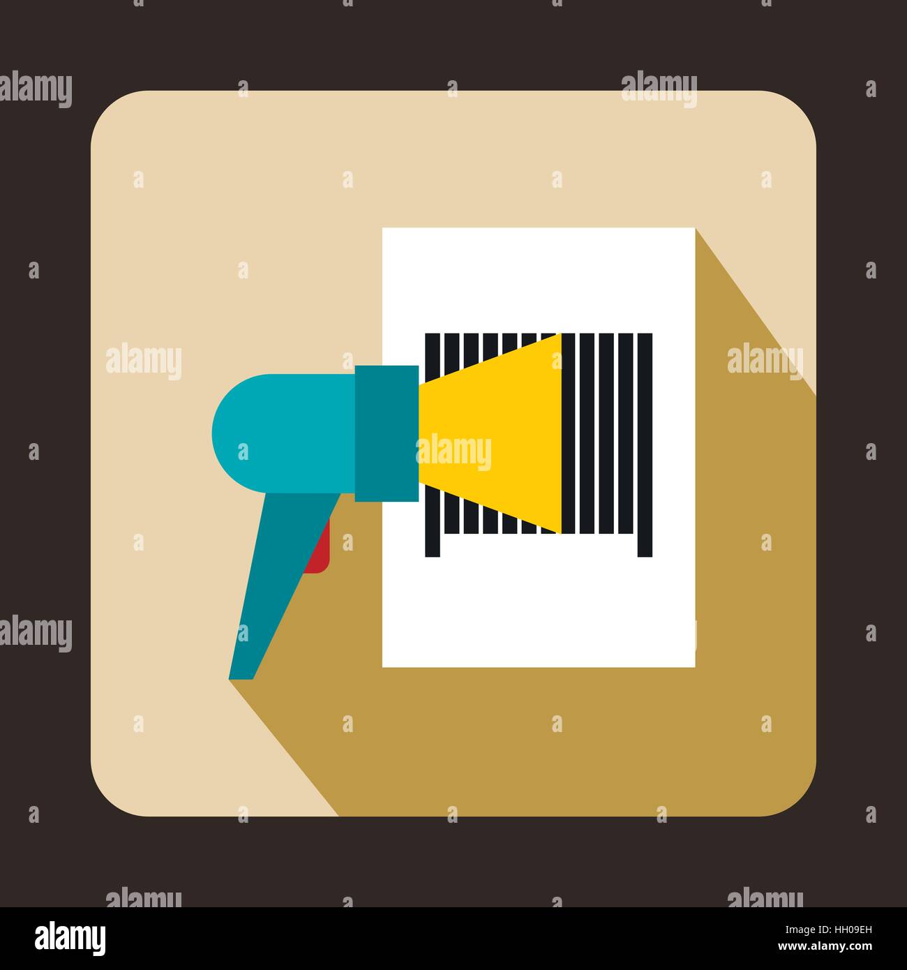 Barcode scanner icon in flat style on a beige background Stock Vector ...