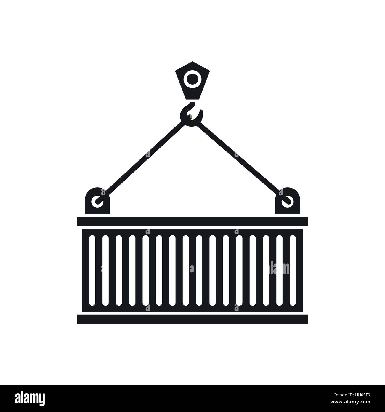 Crane with load icon in simple style isolated on white background ...