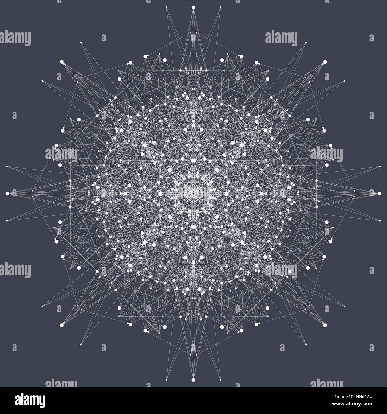 Fractal element with compounds lines and dots. Big data complex. Graphic abstract background ...