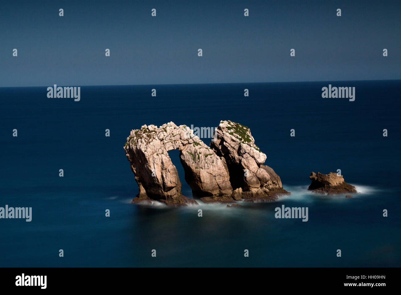 Spain rocky coast at night Stock Photo - Alamy