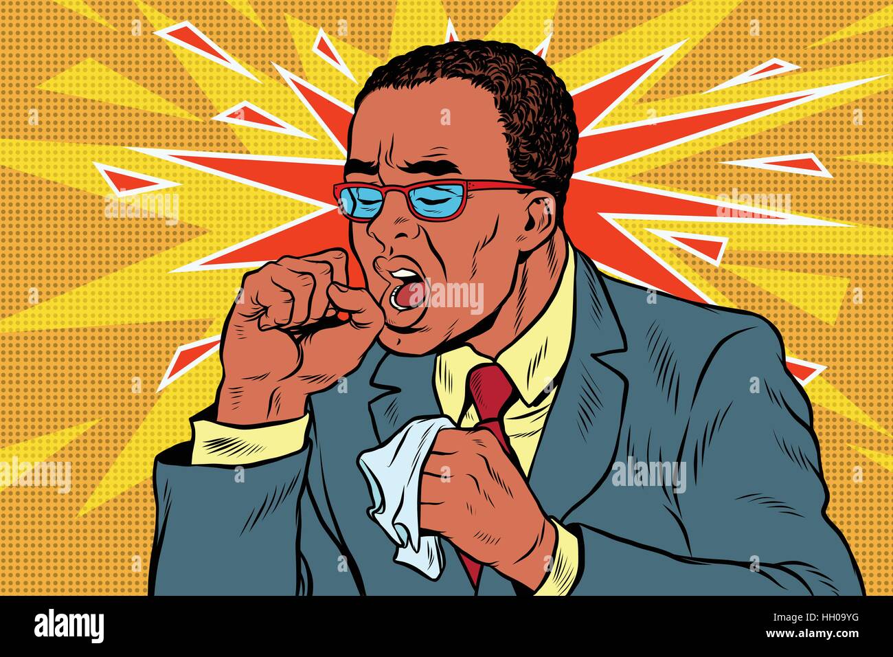 Sick man coughing Stock Vector Image & Art - Alamy