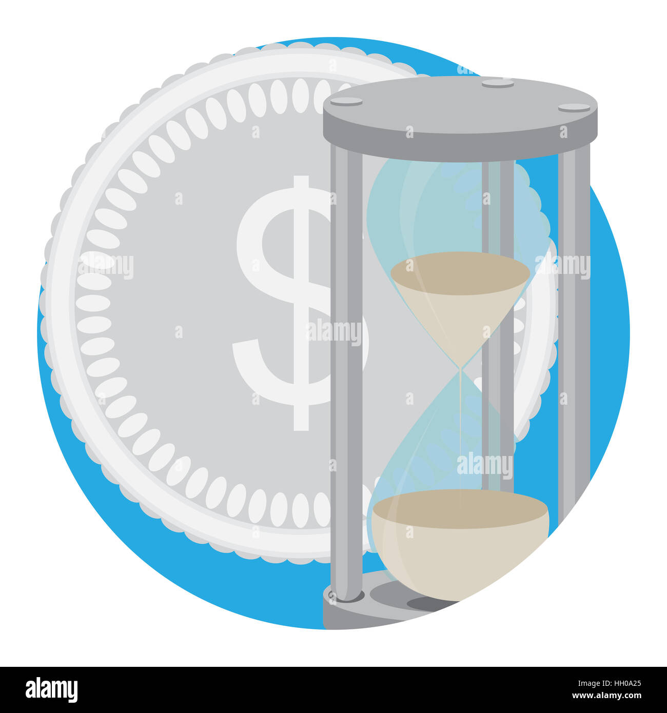 Time money icon vector. Time management, money and clock, save time and ...