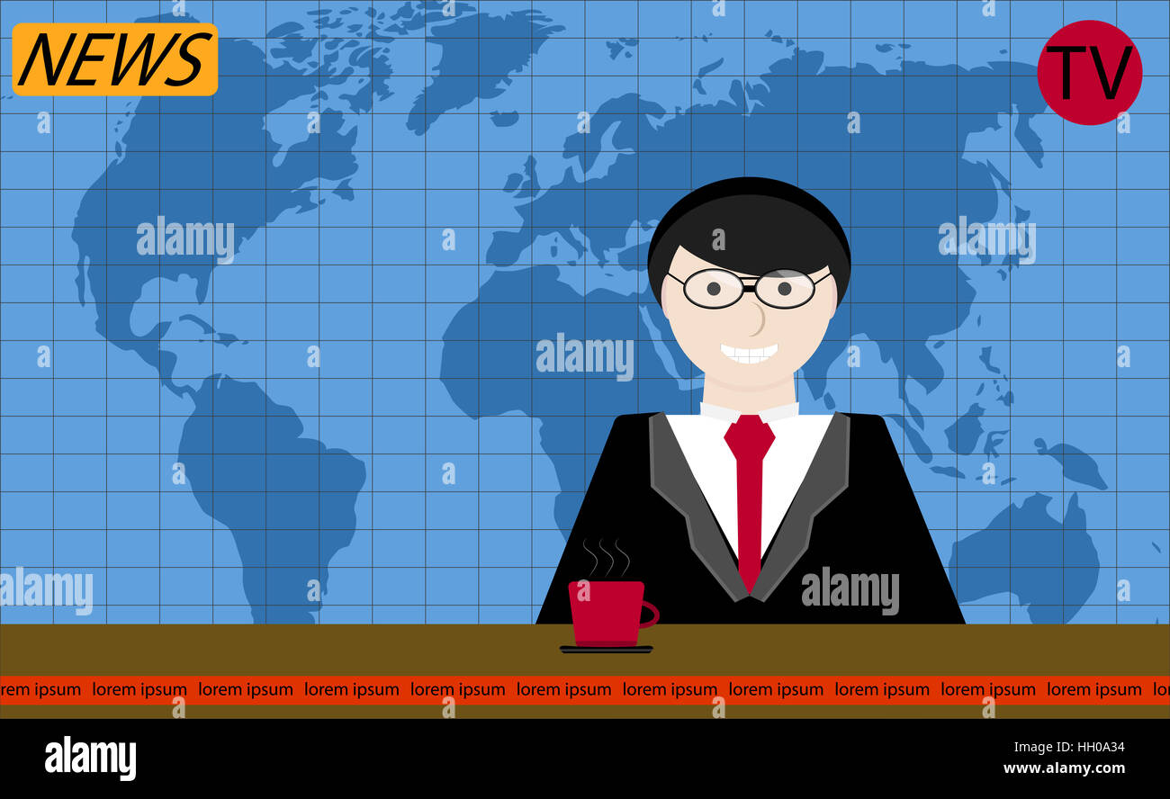 Reporter tv news vector. Tv journalism, journalist on television ...