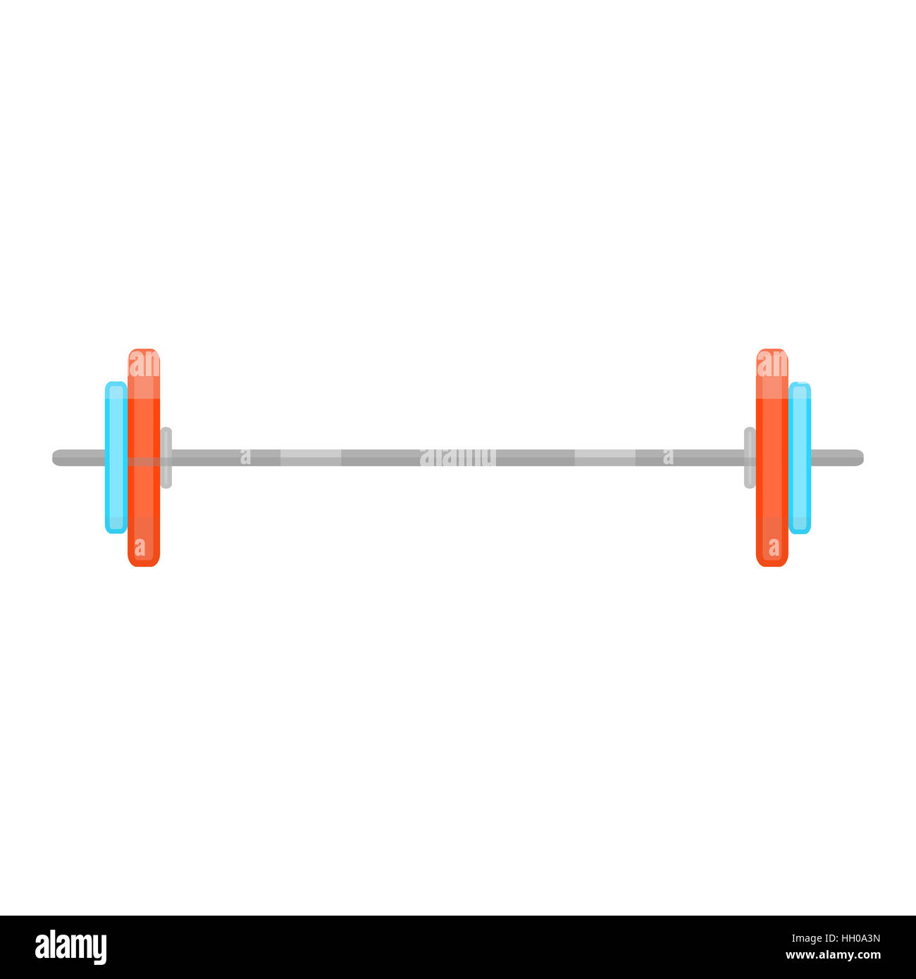 Barbell flat vector. Color barbell for gym fitness illustration Stock ...