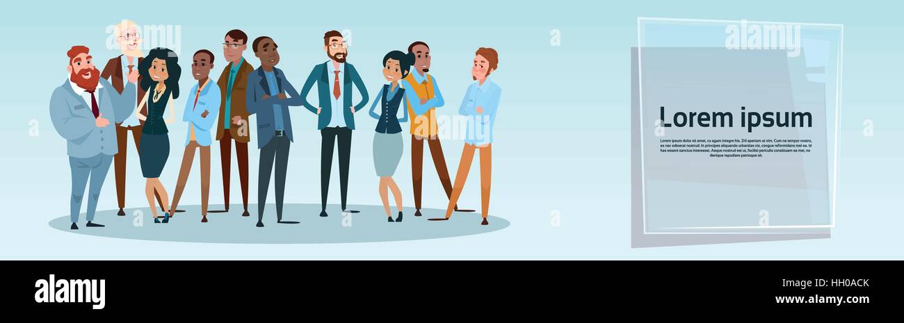 Business People Team Mix Race Businesspeople Group Stock Vector Image ...