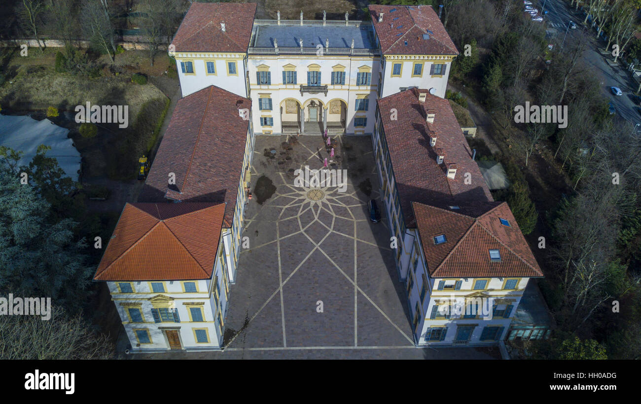Villa Borromeo, 01.14.2017, Senago, Italy. Aerial view of the Villa ...