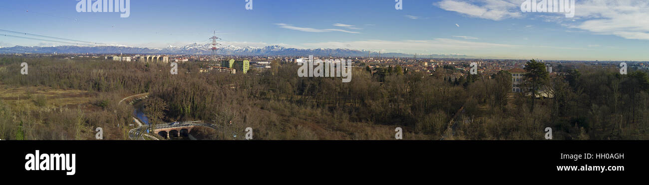 Overview of the Alps and the Villa Borromeo, 14.01.2017, Senago, Italy ...